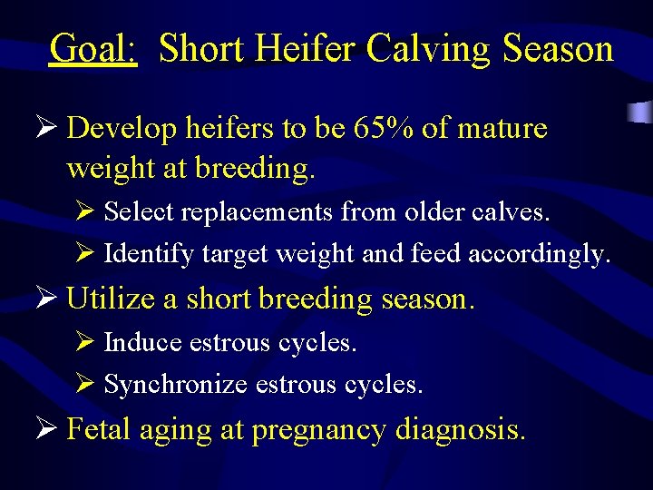 Management of Young Cows for Maximum Reproductive Performance