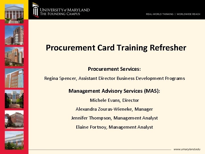 Procurement Card Training Refresher Procurement Services Regina Spencer