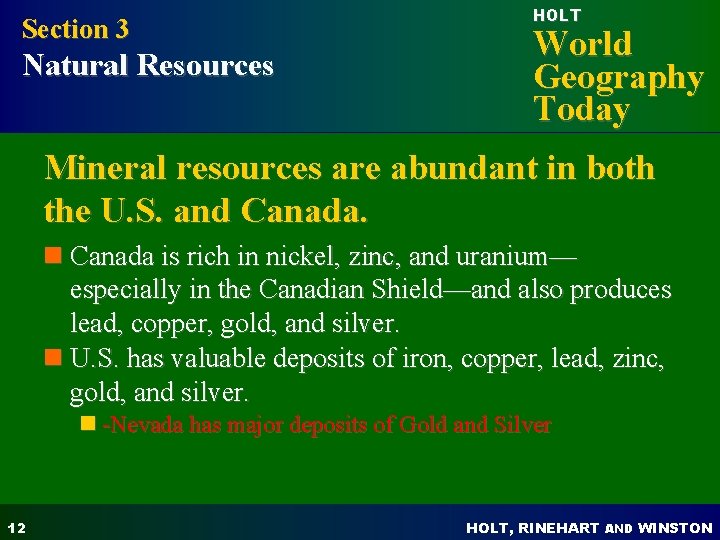 Section 1 Physical Features HOLT World Geography Today