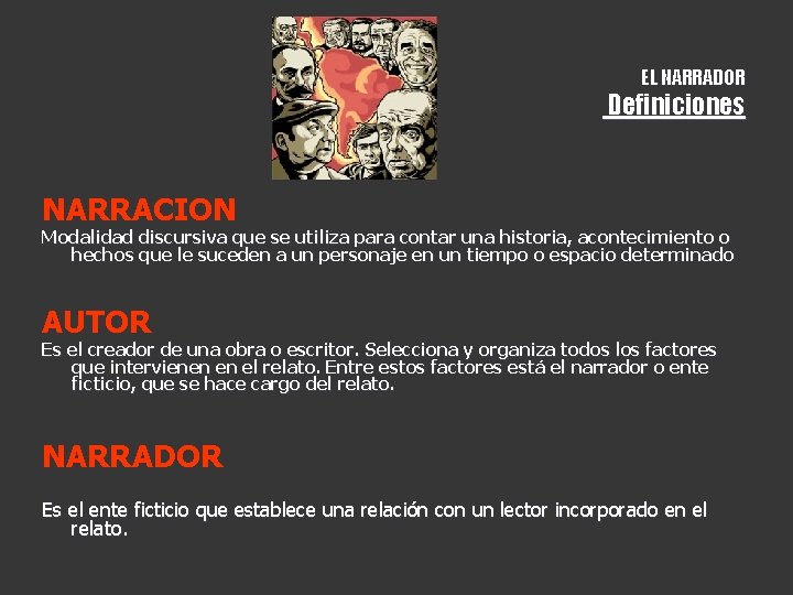 EL NARRADOR Tipos y caractersticas n Lenguaje y