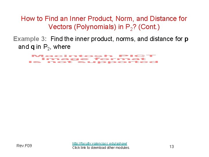 MAC 2103 Module 10 lnner Product Spaces I