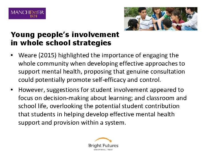 Studentled whole school mental health initiatives an example