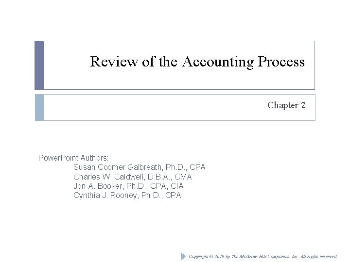 Review of the Accounting Process Chapter 2 Power