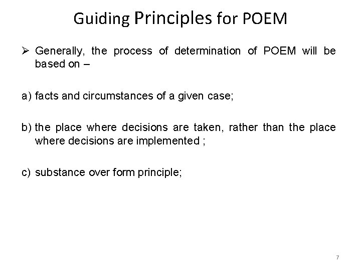 Place of effective management POEM BY H Padamchand