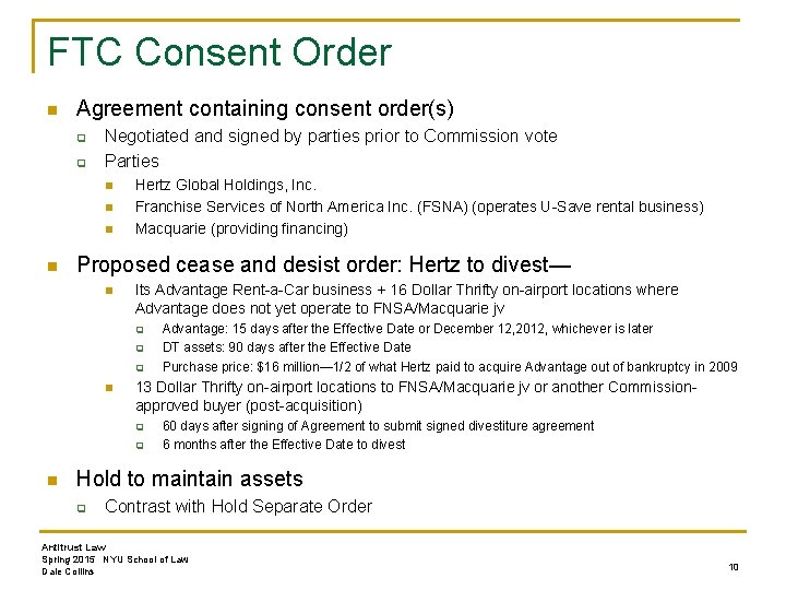 Class Slides 13 Merger Review and Settlement Procedures
