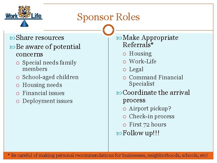 Command Sponsor Training USCG HEALTH SAFETY AND WORKLIFE