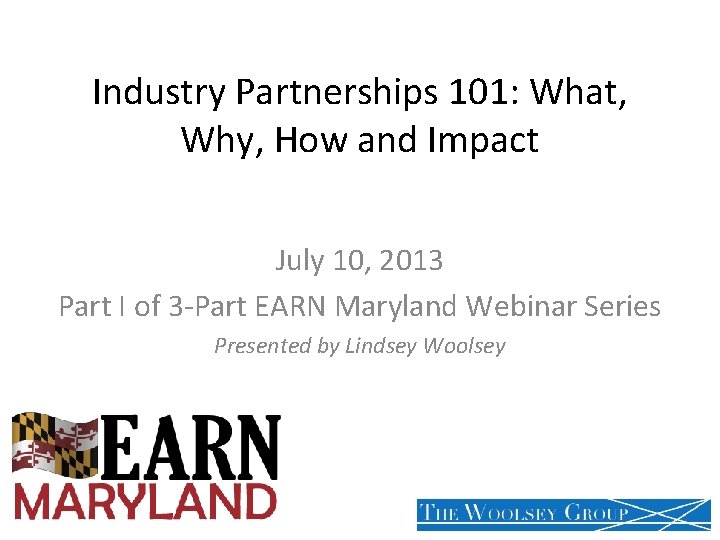 Industry Partnerships 101 What Why How and Impact