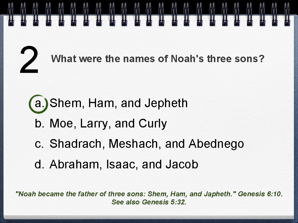 Bible Quiz On Noah and the Flood For