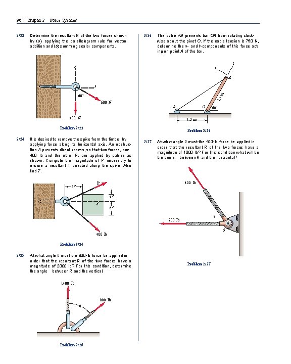 2 Force Systems CHAPTER OUTLINE 21 22 Introduction