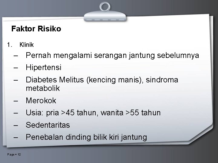 EPIDEMIOLOGI PENYAKIT JANTUNG PEMBULUH DARAH Mugi Wahidin M