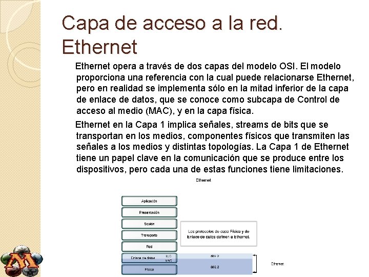 CAPA DE ACCESO A LA RED ETHERNET Tema