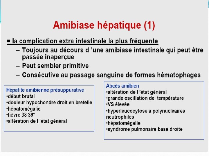 Amoebose amibiase DR A FILALI SERVICE DES MALADIES