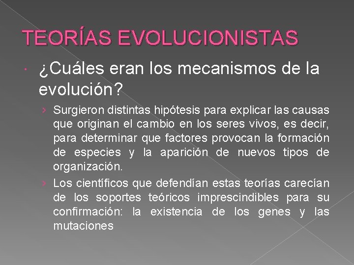 LA EVOLUCIN BIOLGICA CMO SE ORIGIN LA VIDA