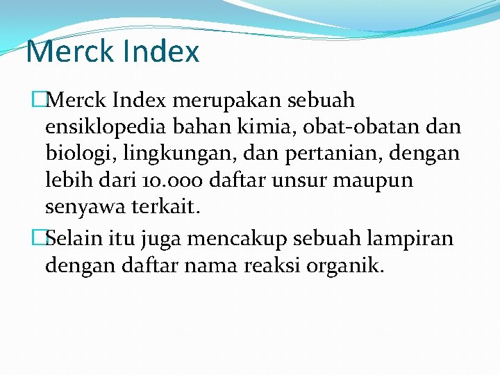 Merck Index Ensiklopedia Bahan Kimia Indeks bahan kimia