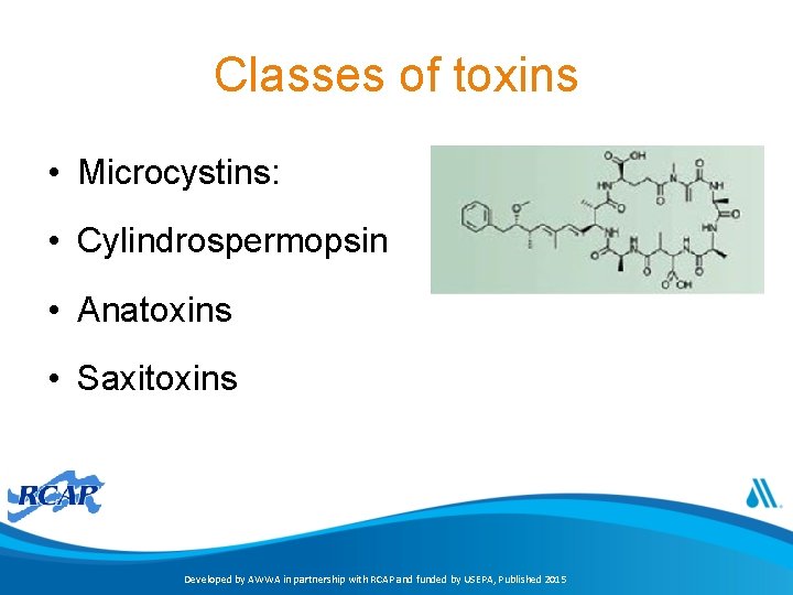 Cyanobacterial toxins Workshop developed by RCAPAWWA and funded