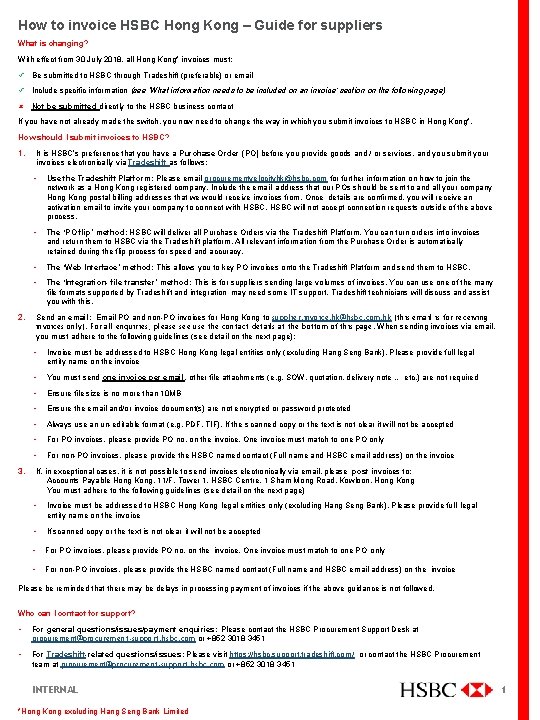 How to invoice HSBC Hong Kong Guide for