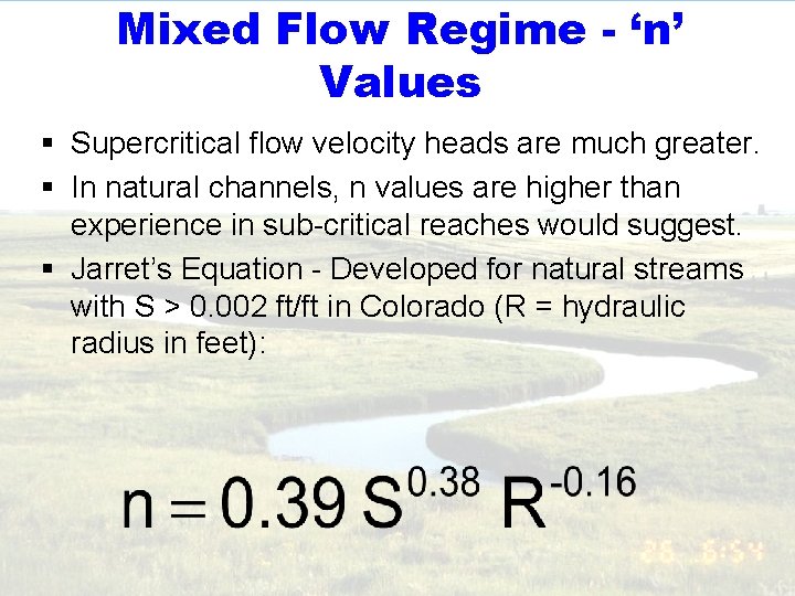 HECRAS Mixed Flow Jon Fripp NDCSMC 2016 Module