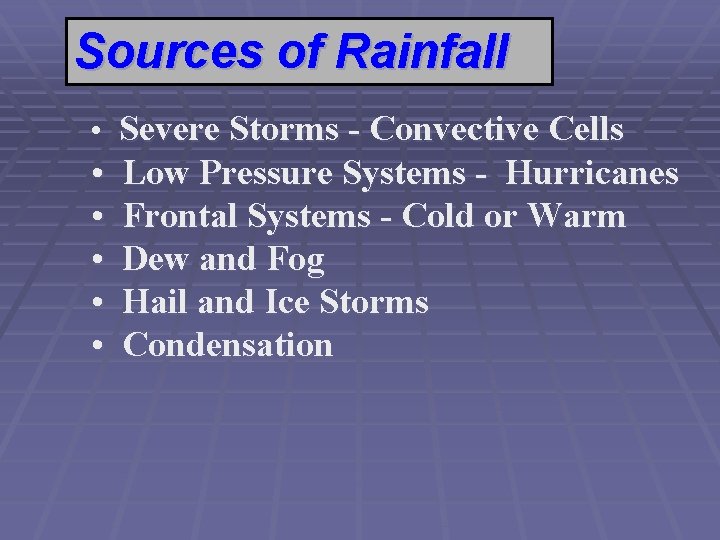 Introduction to Hydrologic Processes Rainfall Streamflow 2004 Dr