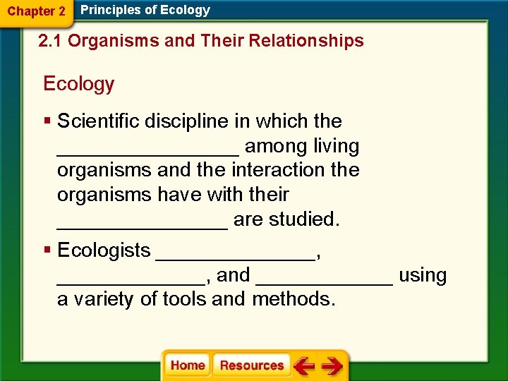 Levels of Organization Relationships 2 1 State Standard