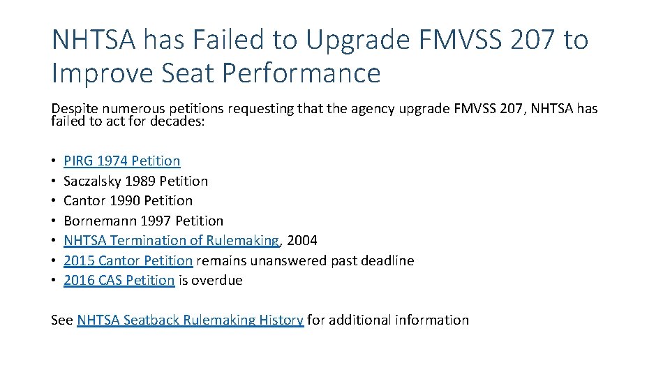 Seat Back Collapse Why NHTSA Has No Data