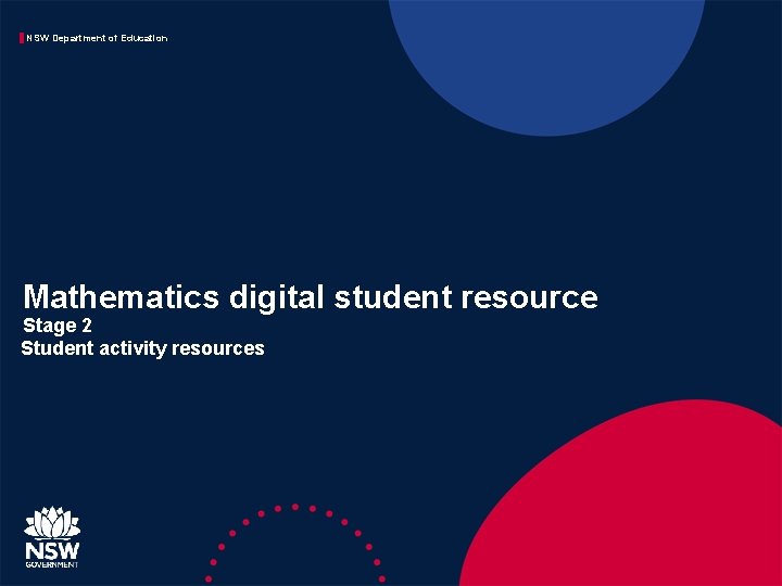 NSW Department of Education Mathematics digital student resource