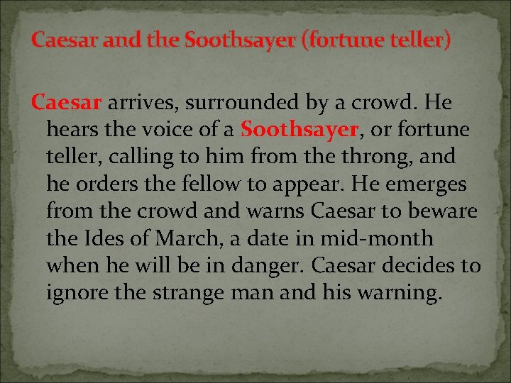 Julius Caesar by William Shakespeare Act One Opening