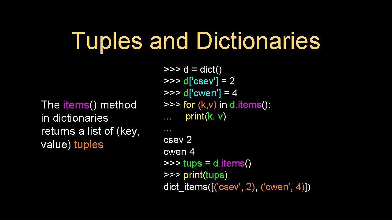 Tuples Chapter 10 Python for Everybody www py