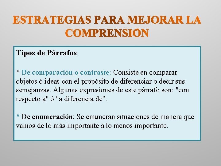 Comprensin Lectora Es el proceso a travs del