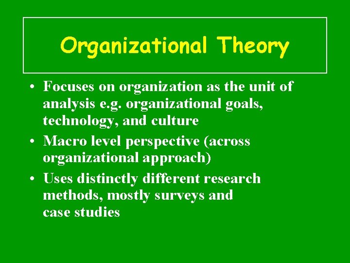 CHAPTER 1 AN INTRODUCTION TO ORGANIZATIONAL BEHAVIOR A