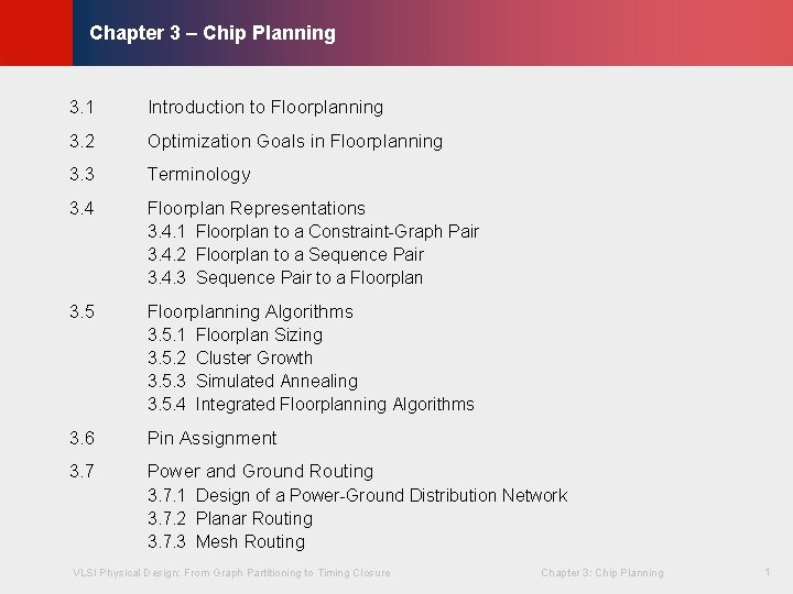 KLMH Chapter 3 Chip Planning 3 1 Introduction