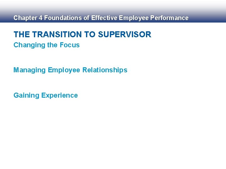 Chapter 4 Foundations of Effective Employee Performance Hospitality