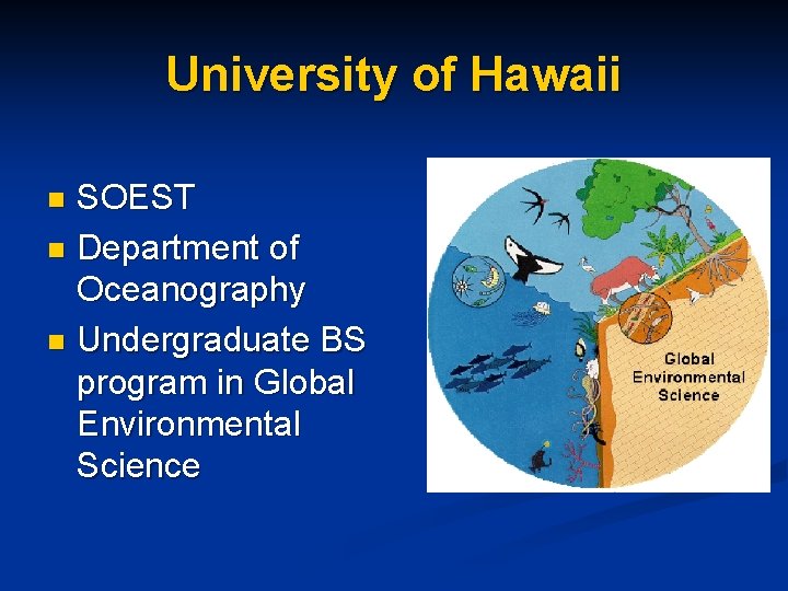 University of Hawaii SOEST n Department of Oceanography