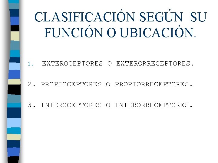 RECEPTORES SENSORIALES Los sentidos nos informan de todo