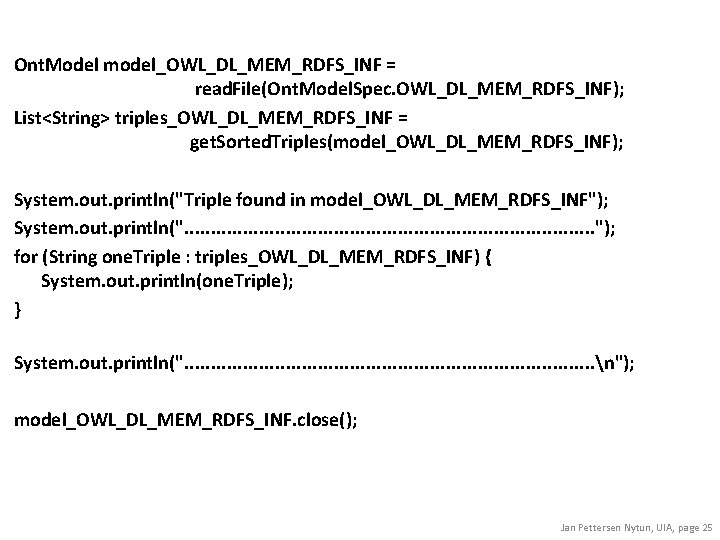 Knowledge Representation Apache Jena Part II Jan Pettersen