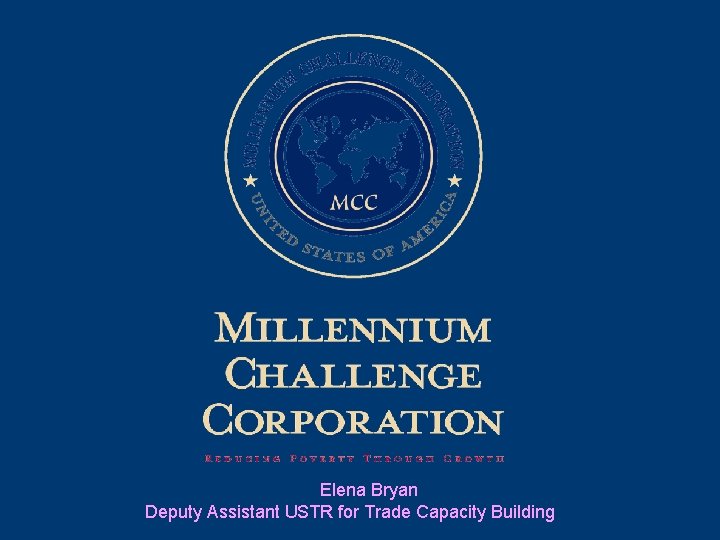 Elena Bryan Deputy Assistant USTR for Trade Capacity