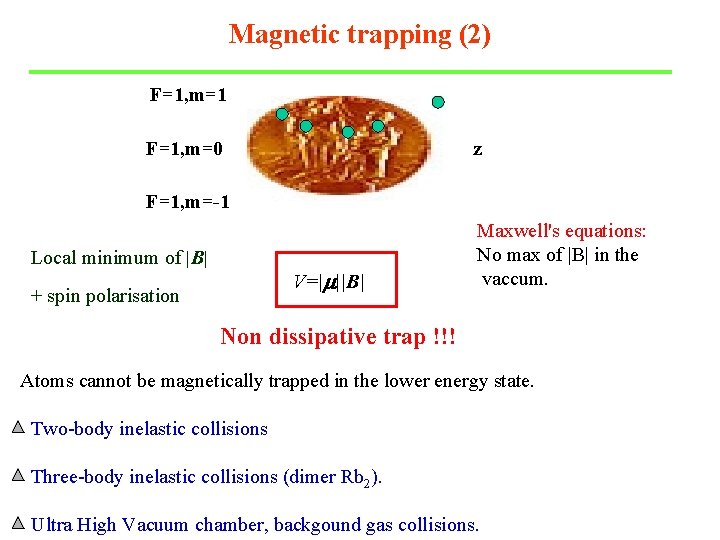 Lecture II Non dissipative traps Evaporative cooling BoseEinstein
