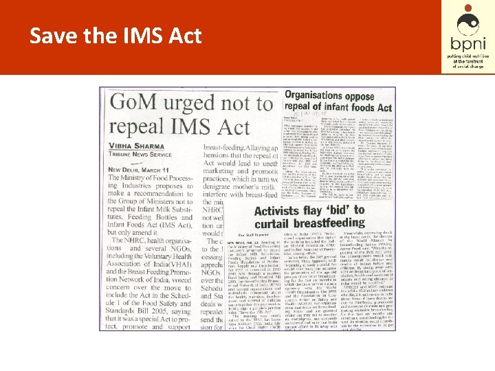 Need for protection of breastfeeding from commercial influence