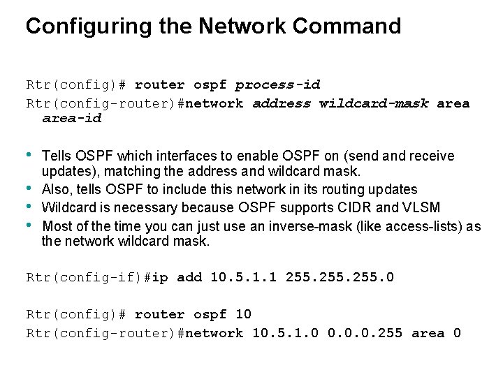 Ch 2 OSPF Single Area OSPF An IGP