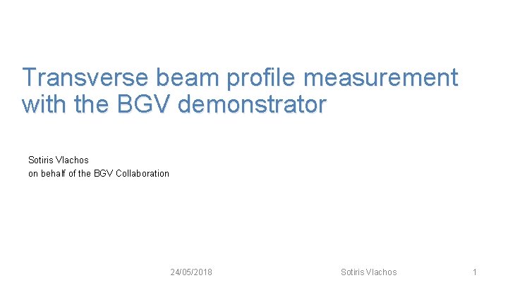 Transverse beam profile measurement with the BGV demonstrator