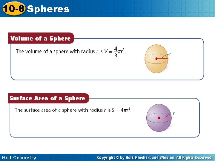 10 8 Spheres Warm Up Find each measurement