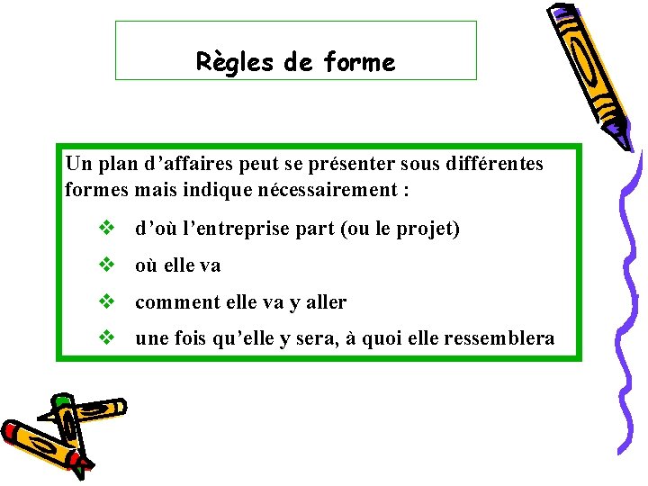 Le plan daffaires formes et fond I Rgles