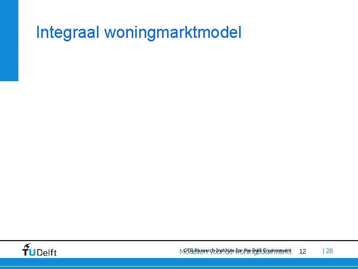 Modellen voor de woningbouwmarkt Paul de Vries Delft