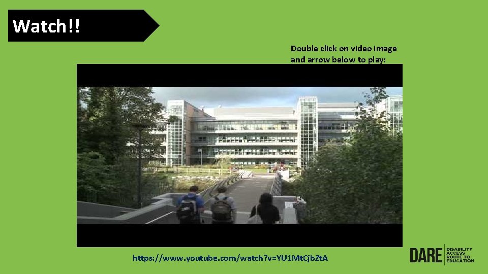 DARE Disability Access Route to Education School Presentation