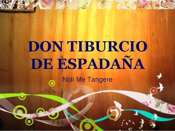 DON TIBURCIO DE ESPADAA Noli Me Tangere SYMBOLISM
