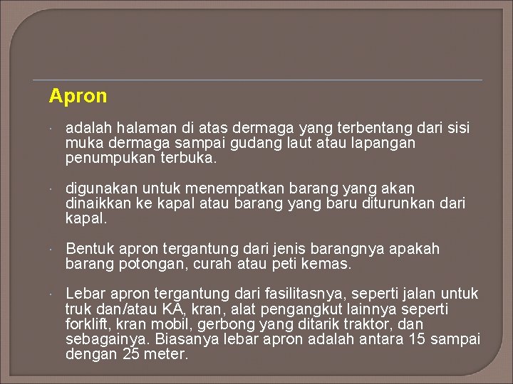 VIII FASILITAS PELABUHAN DI DARAT Deskipsi S Imam