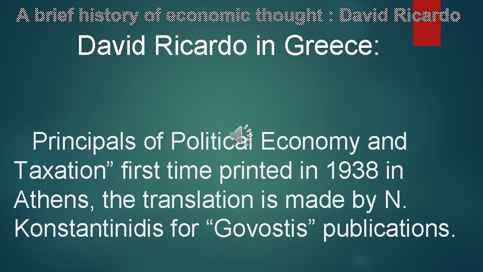 A brief history of economic thought David Ricardo