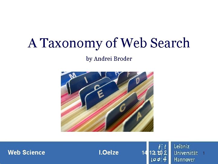 A Taxonomy of Web Search by Andrei Broder