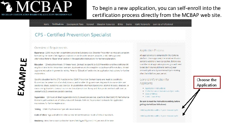 www mcbap com CERTIFICATION AN ONLINE PROCESS Applications