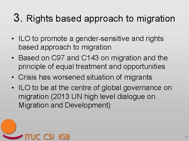 The role of the ILO in the International