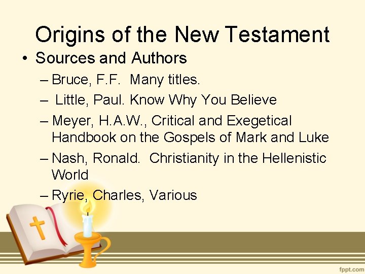 Origins of the Bible The New Testament Origins